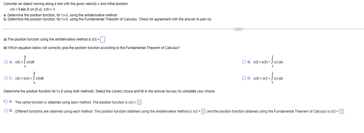 Solved Consider an object moving along a line with the given | Chegg.com
