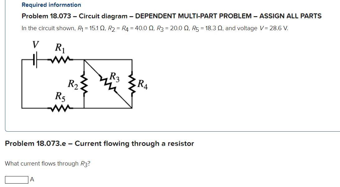 Solved Required information Problem 18.073 - Circuit diagram | Chegg.com