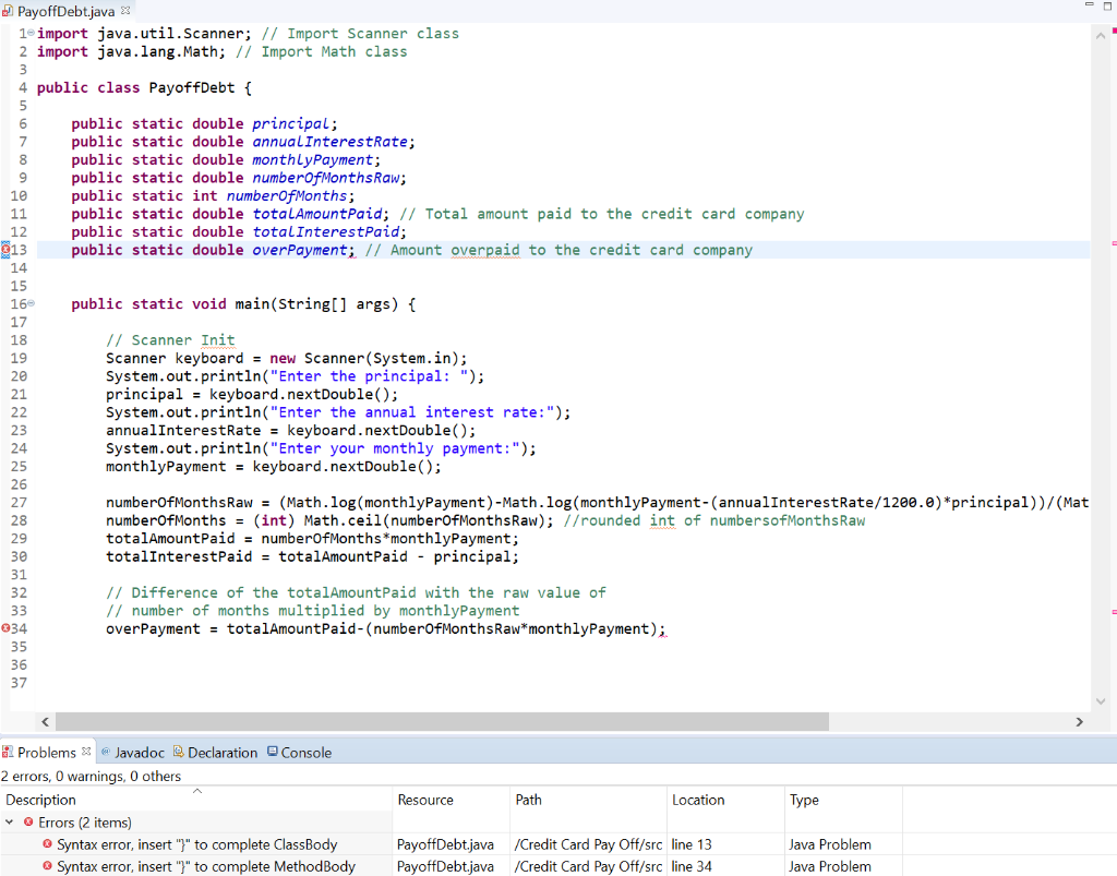 Solved How to fix these syntax errors? Anytime I go to | Chegg.com