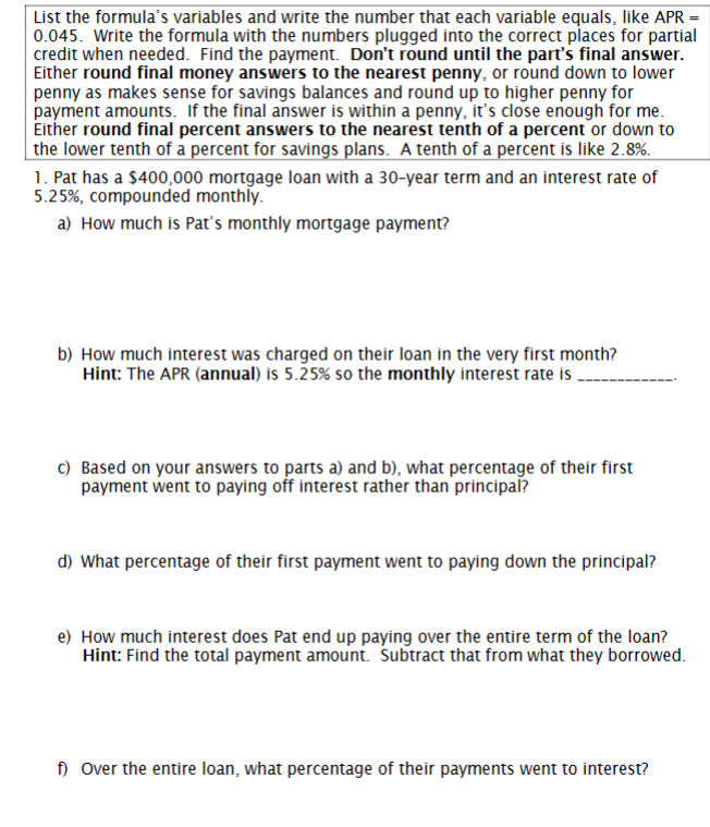 Solved List the formula's variables and write the number | Chegg.com