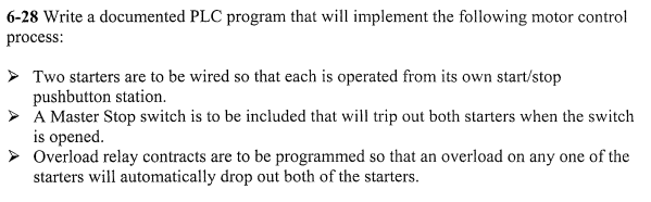 Solved 6 28 Write A Documented Plc Program That Will 