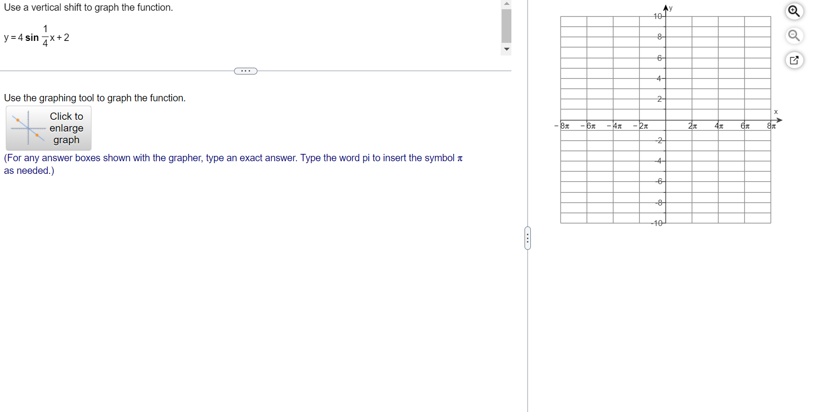 Solved Use a vertical shift to graph the function. | Chegg.com
