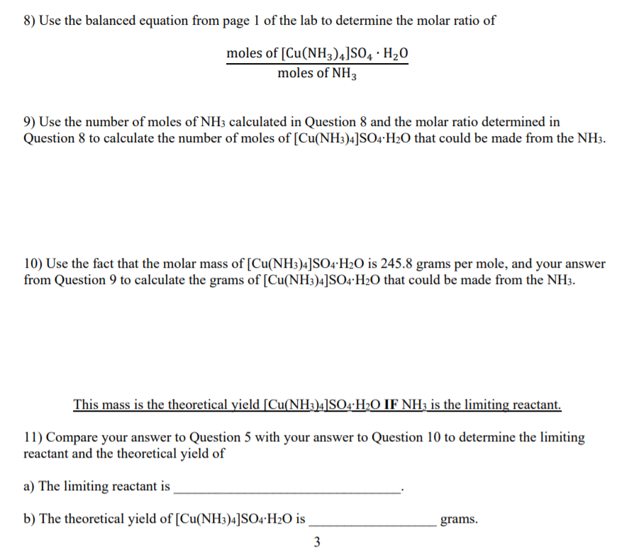 Solved CuSO4.5H2O(s) + 4NH3(aq) [Cu(NH3)4]SO4 H2O(s) + | Chegg.com