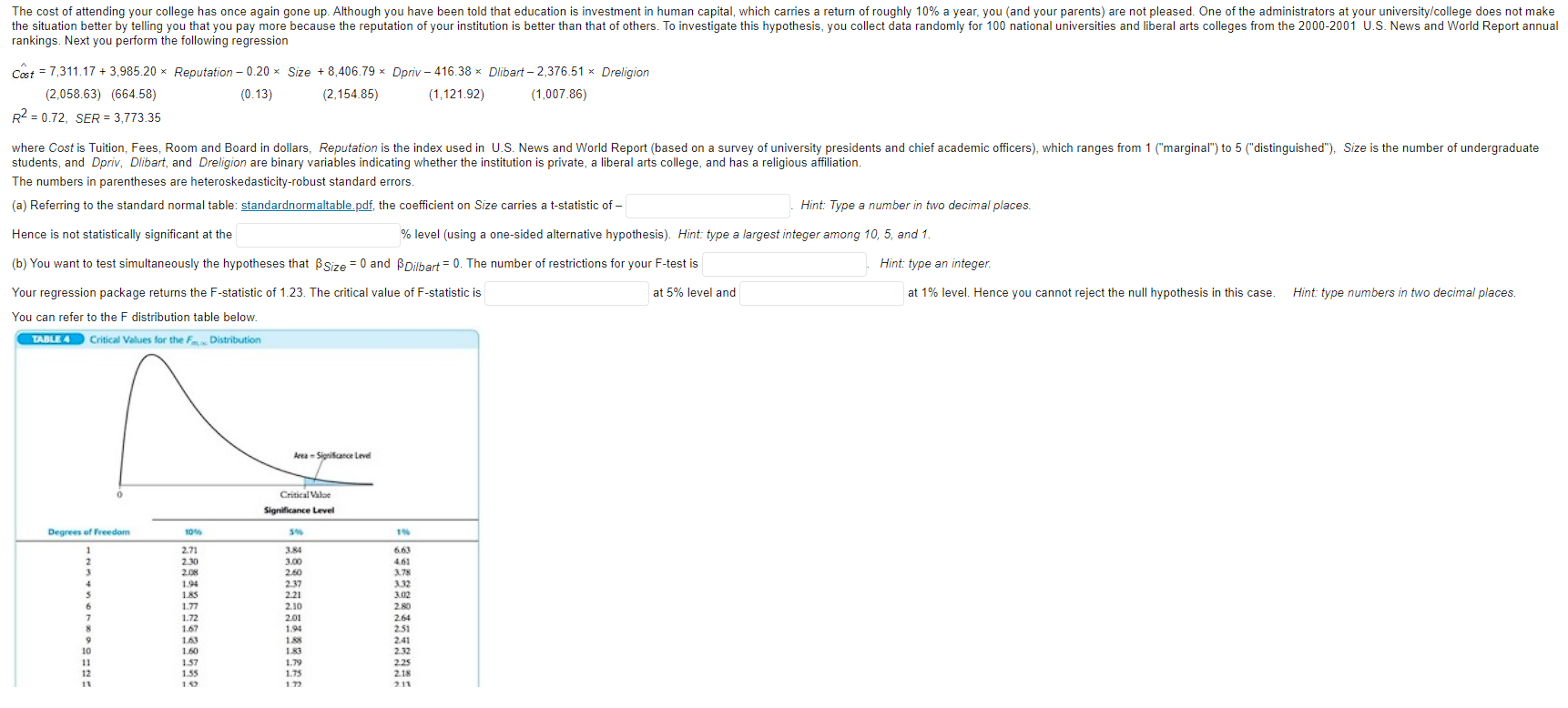 Solved rankings. Next you perform the following regression | Chegg.com