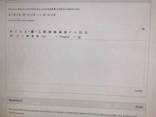 Solved Prove or disprove the following, assuming A, B, and | Chegg.com