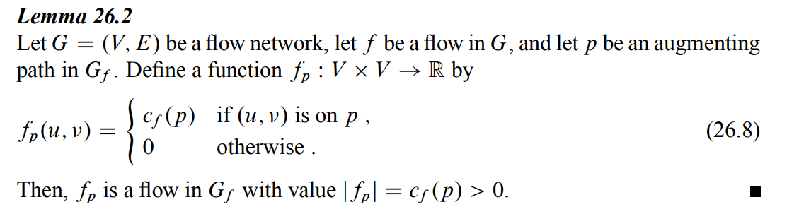 Solved Lemma 26.2 Let G=(V,E) be a flow network, let f be a | Chegg.com