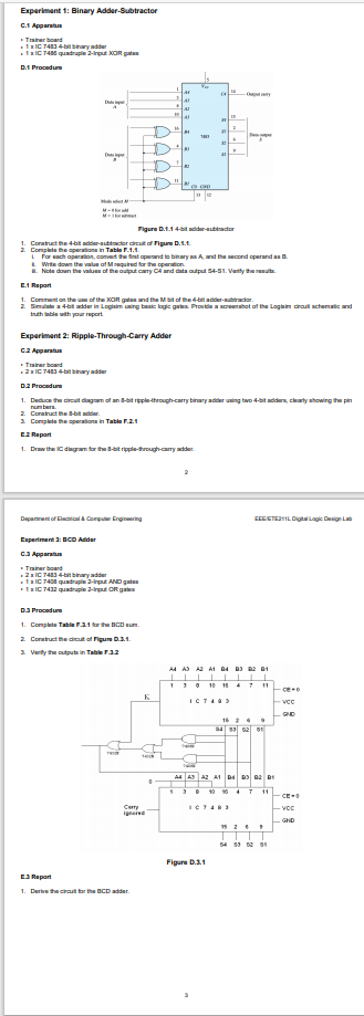 Solved 5 Voc 1 14 C4 Output carry 3 A3 Data input A 8 A2 10 | Chegg.com