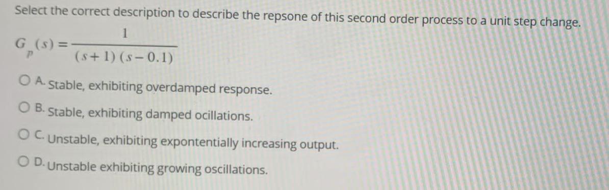 Solved Select the correct description to describe the | Chegg.com