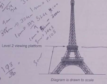 Solved 6. The diagram below is a sketch of the Eiffel Tower. | Chegg.com
