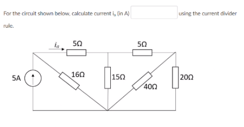 Solved For the circuit shown below, calculate current ia (in | Chegg.com