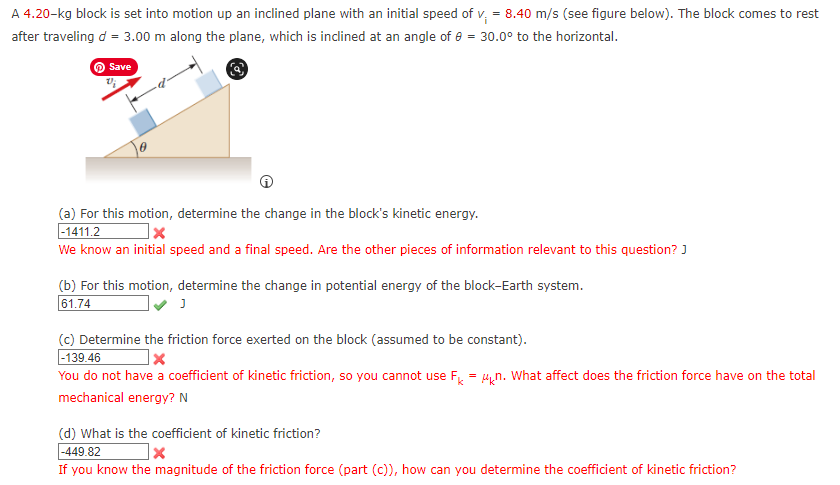 Solved 4.20−kg block is set into motion up an inclined plane | Chegg.com