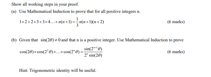 Solved Show all working steps in your proof. (a) Use | Chegg.com
