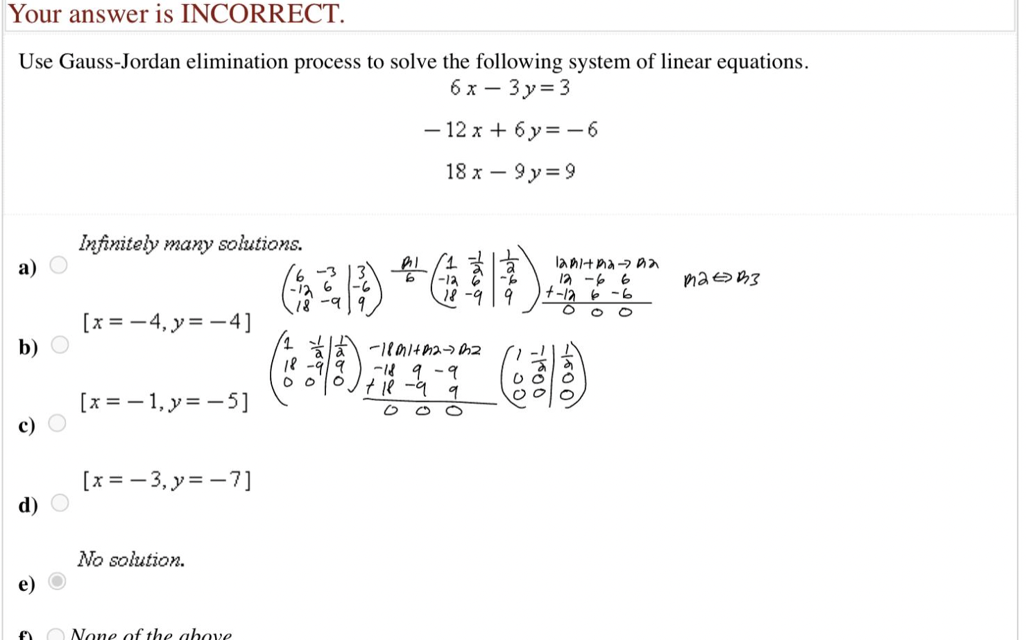 Solved Use Gauss-Jordan elimination process to solve the | Chegg.com