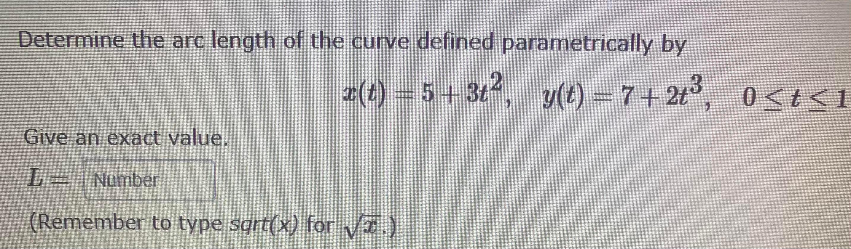 Solved Determine The Arc Length Of The Curve Defined Chegg