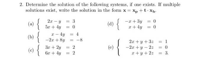 Solved 2. Determine the solution of the following systems, | Chegg.com