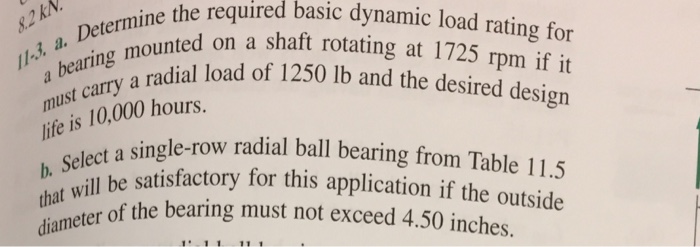 Solved Determine required basic dynamic load rating for a | Chegg.com