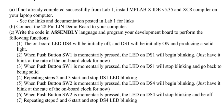 Solved (a) If not already completed successfully from Lab 1, | Chegg.com