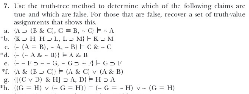 7. Use the truth-tree method to determine which of | Chegg.com