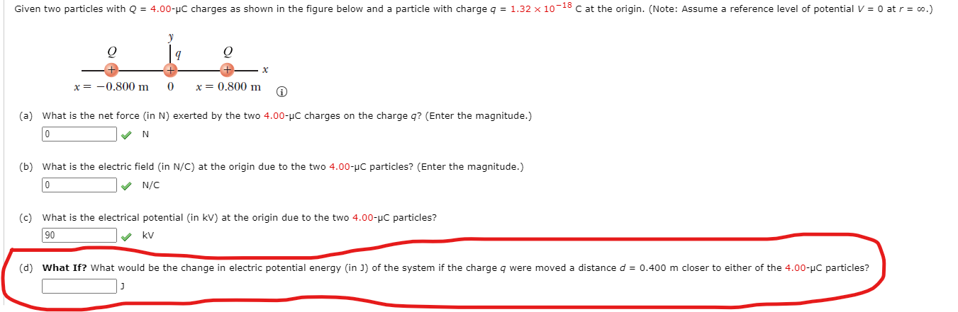 Solved Given two particles with Q = 4.00-µC charges as shown | Chegg.com