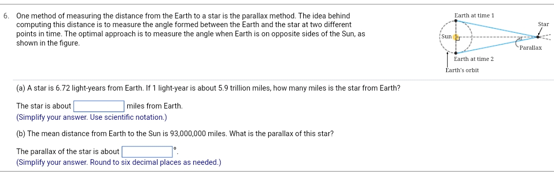 Solved One method of measuring the distance from the Earth | Chegg.com