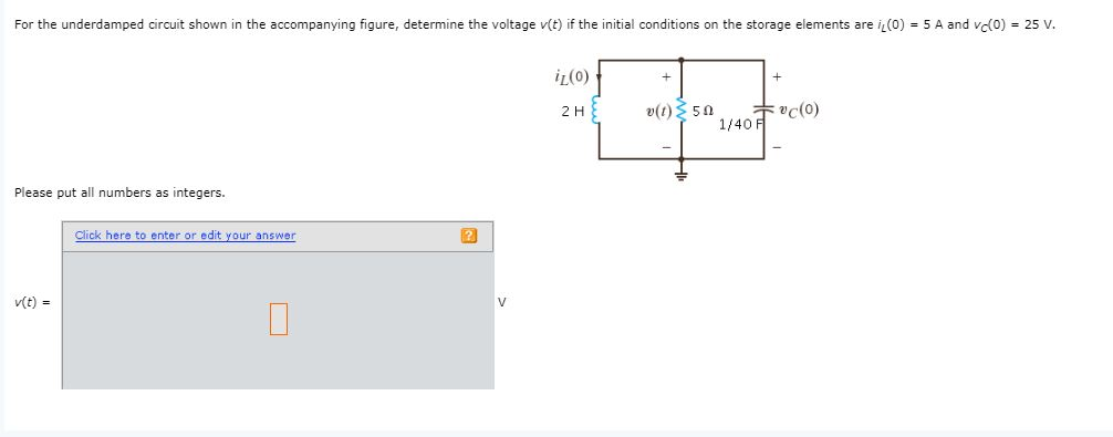 Solved For the underdamped circuit shown in the accompanying | Chegg.com