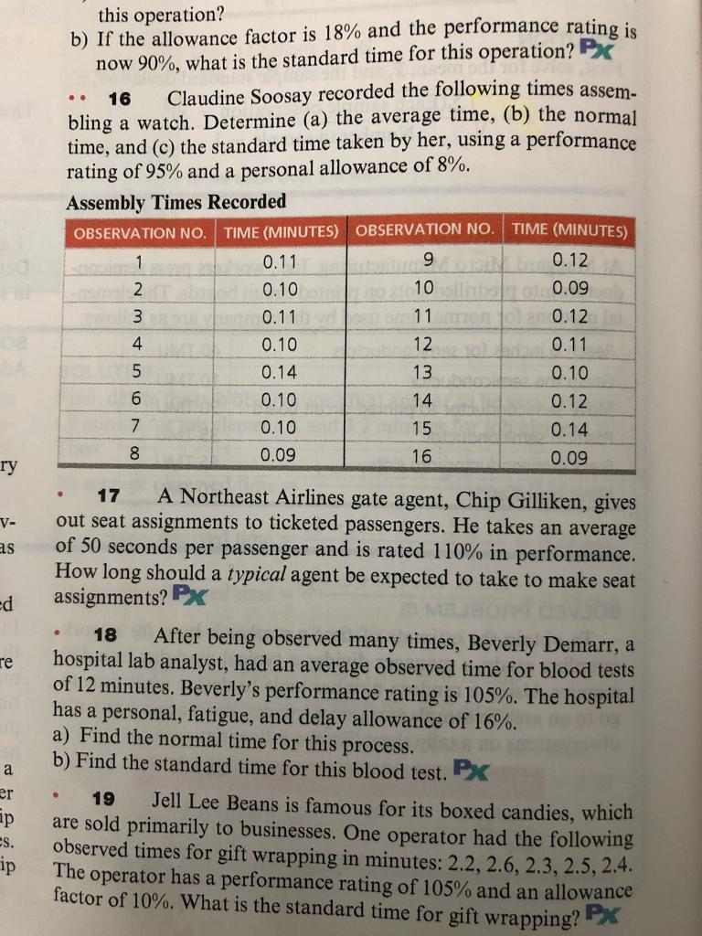 Solved . 16 this operation? b) If the allowance factor is | Chegg.com