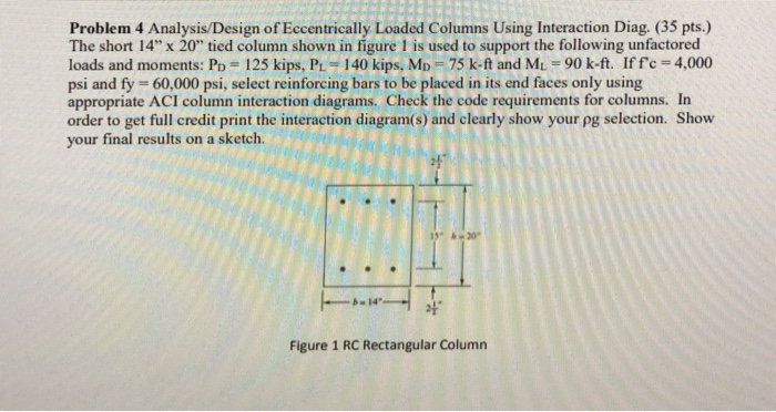 Solved Problem 4 Analysis/Design of Eccentrically Loaded | Chegg.com