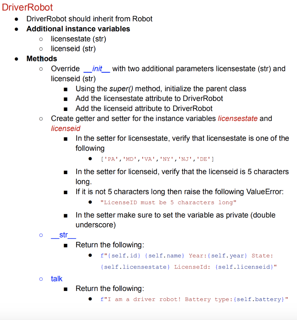 Solved Robot - - Robot is the base class for robols - Class | Chegg.com