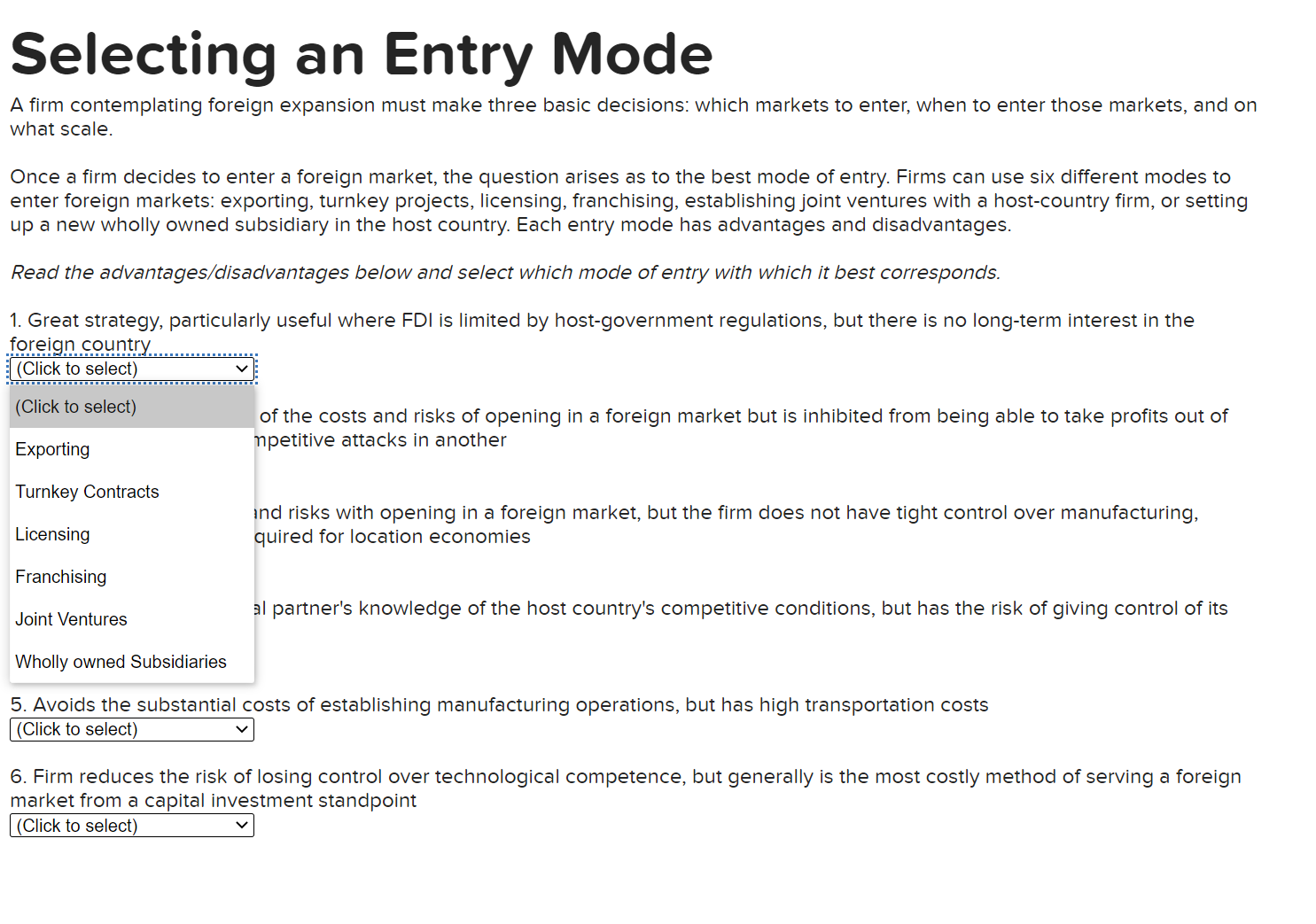 solved-selecting-an-entry-mode-a-firm-contemplating-foreign-chegg