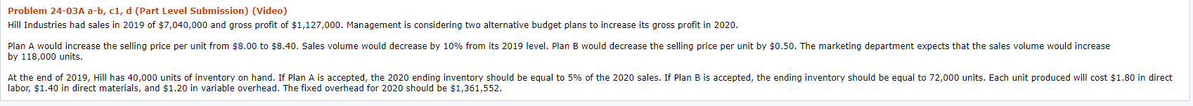 Solved Problem 24-03A a-b, c, d (Part Level Submission) | Chegg.com