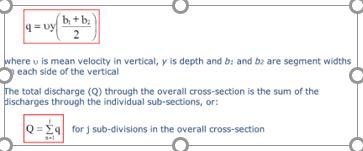 Current meter results at 0.4y (where y is the flow | Chegg.com