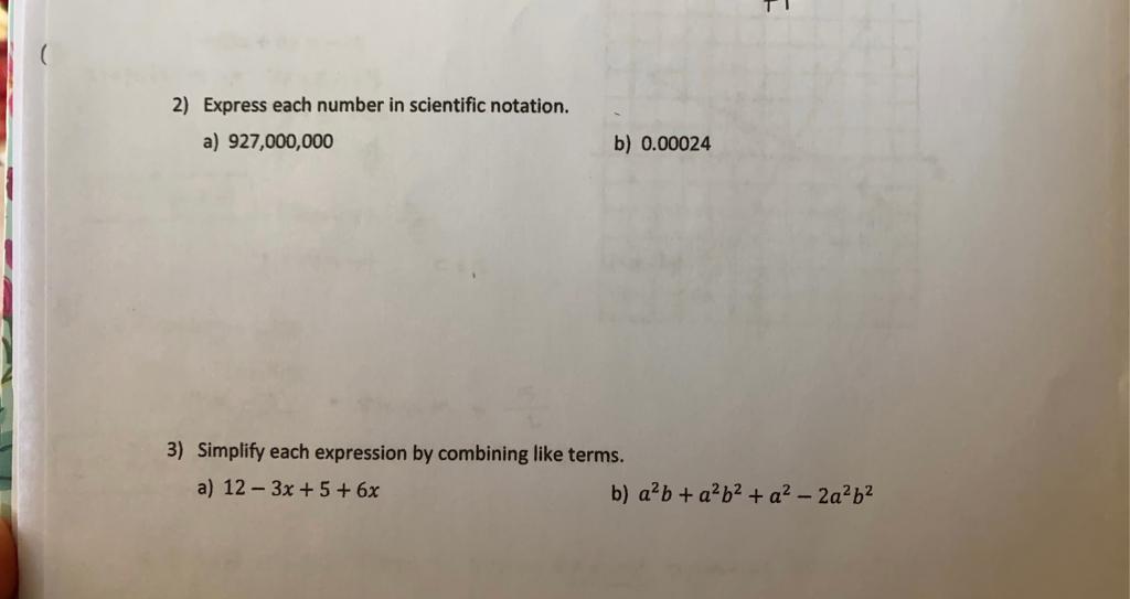 Solved 1- Express each number in scientific notation. a) | Chegg.com