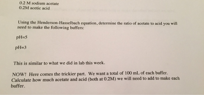 Solved Using the Henderson-Hasselbach equation, determine | Chegg.com
