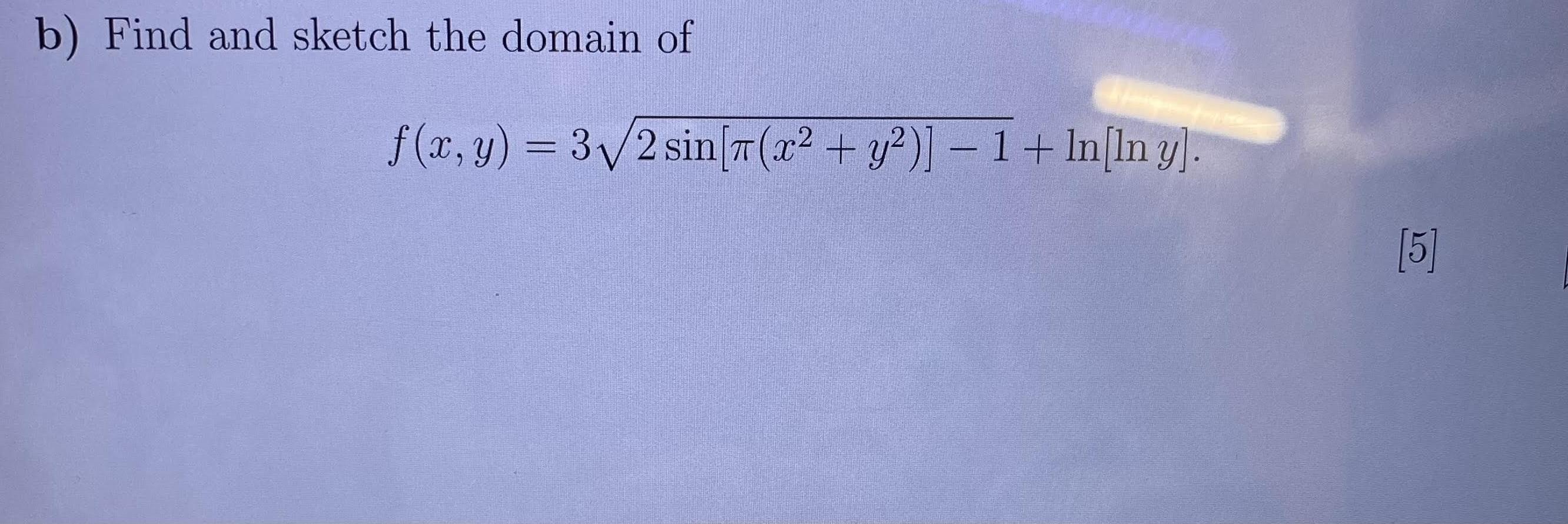 Solved b) Find and sketch the domain of | Chegg.com