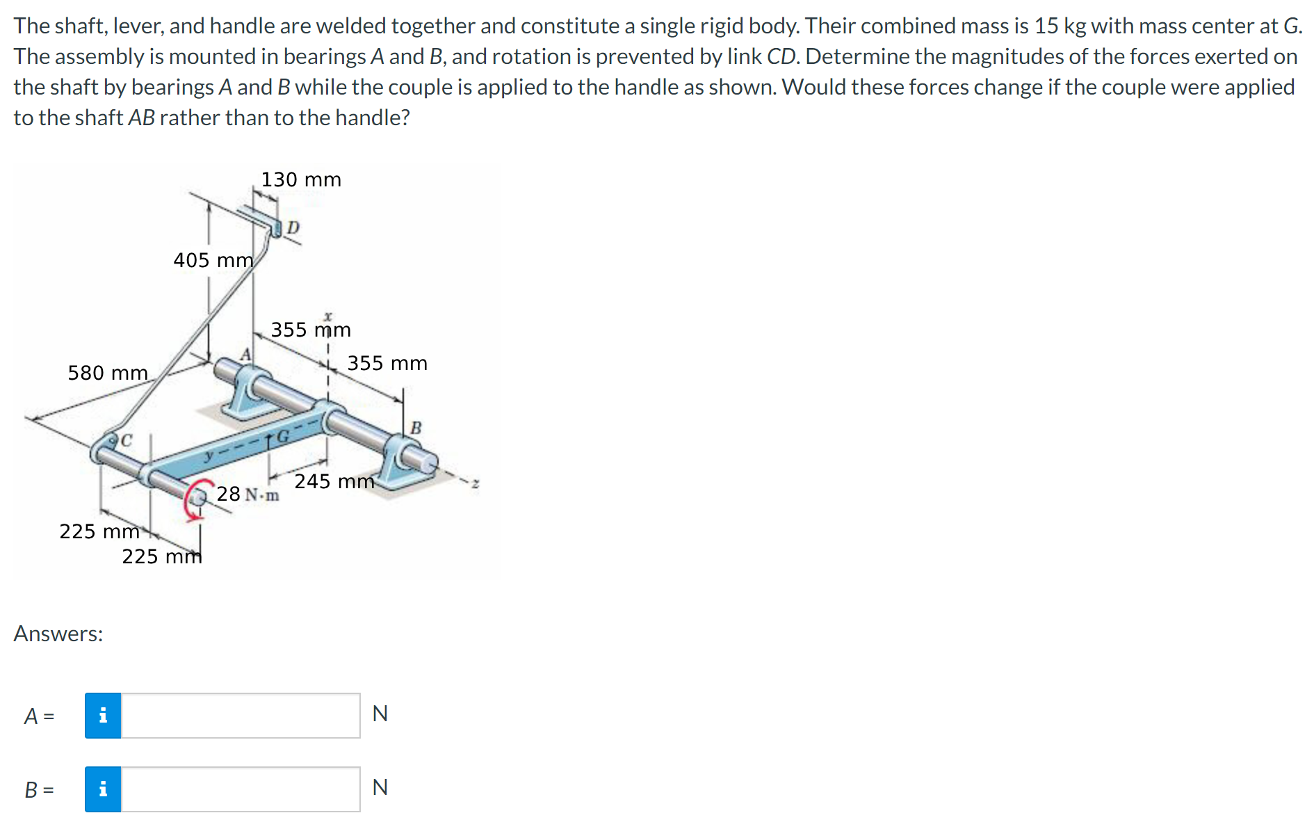 Solved The shaft, lever, and handle are welded together and | Chegg.com