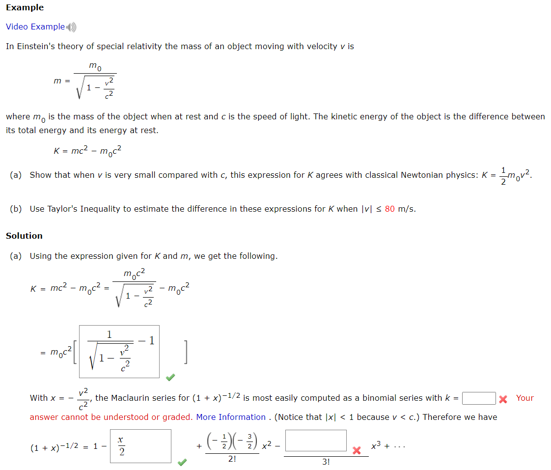 In Einstein's theory of special relativity the mass | Chegg.com