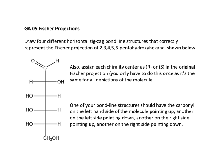 Solved L GA 05 Fischer Projections Draw four different | Chegg.com