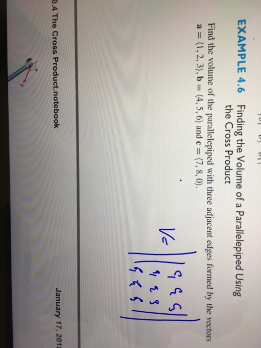 Solved EXAMPLE 4.6 Finding the Volume of a Parallelepiped | Chegg.com Solved EXAMPLE 4.6 Finding the Volume of a Parallelepiped | Chegg.com