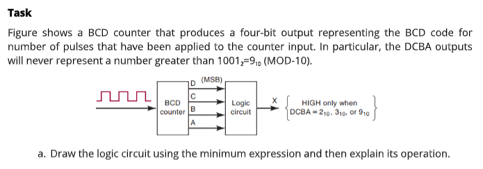 Solved Task Figure shows a BCD counter that produces a | Chegg.com