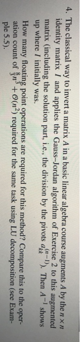 4 The Classical Way To Invert A Matrix A In A Basic 
