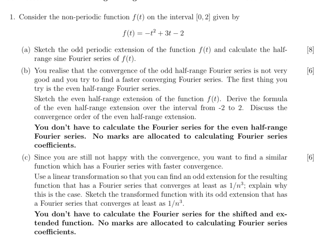 Solved Consider the non-periodic function f(t) ﻿on the | Chegg.com