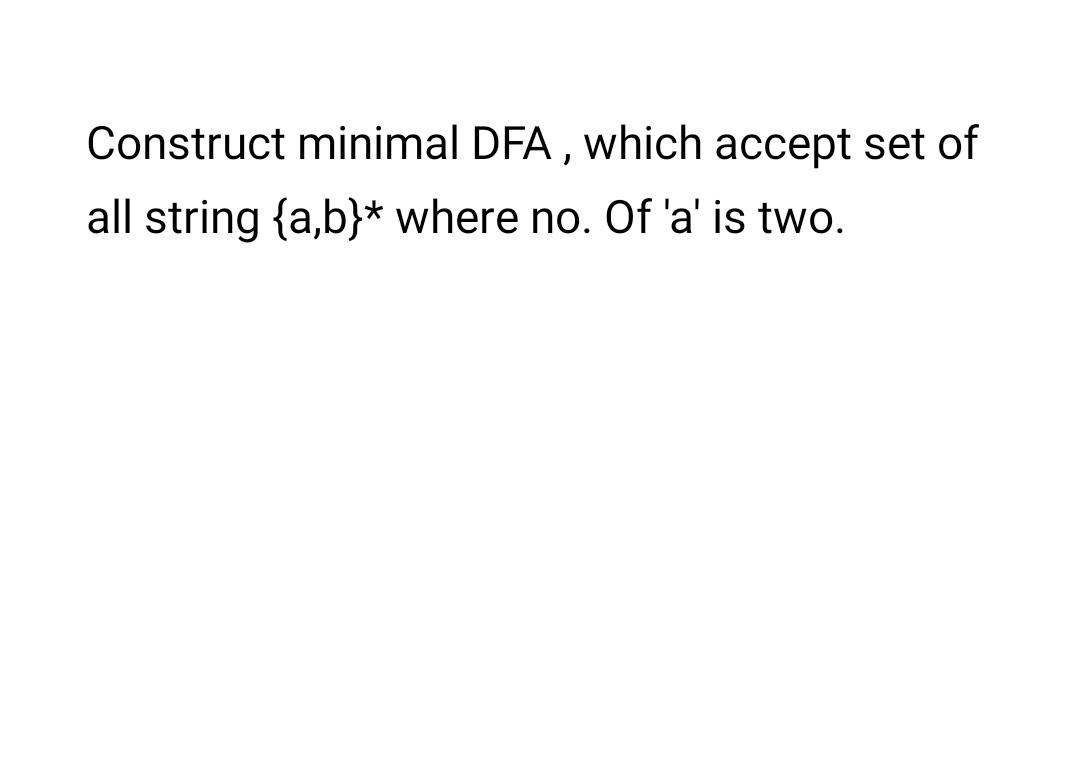 Solved Construct Minimal Dfa Which Accept Set Of All String 