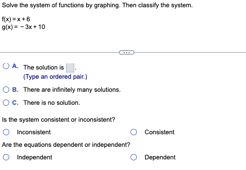 Solved Solve the system of functions by graphing. Then | Chegg.com
