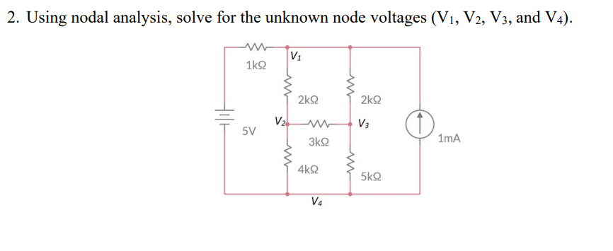 Solved Using nodal analysis, solve for the unknown node | Chegg.com