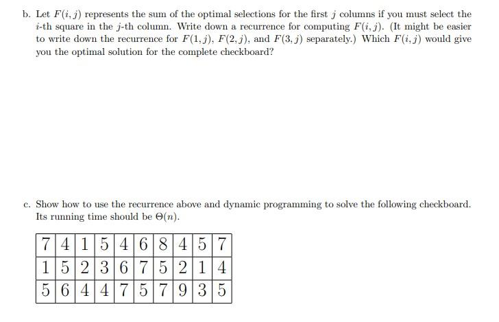 Solved 5. (25 points) Checkboard problem. You are given a | Chegg.com