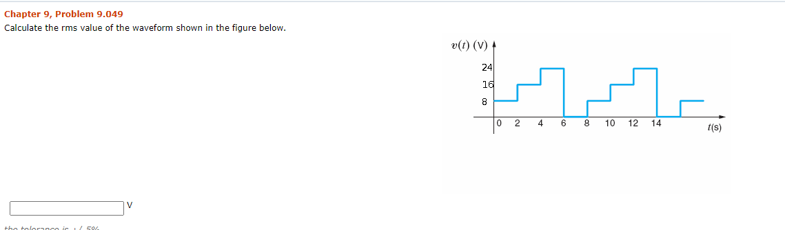 Solved Chapter 9, Problem 9.048 Calculate the rms value of | Chegg.com
