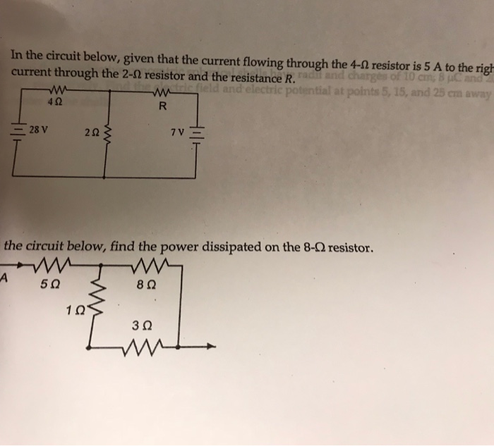 Solved In the circuit below, given that the current flowing | Chegg.com