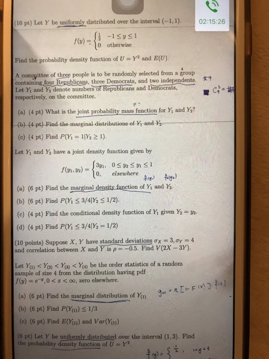 Solved Let Y be uniformly distributed over the interval (-1, | Chegg.com