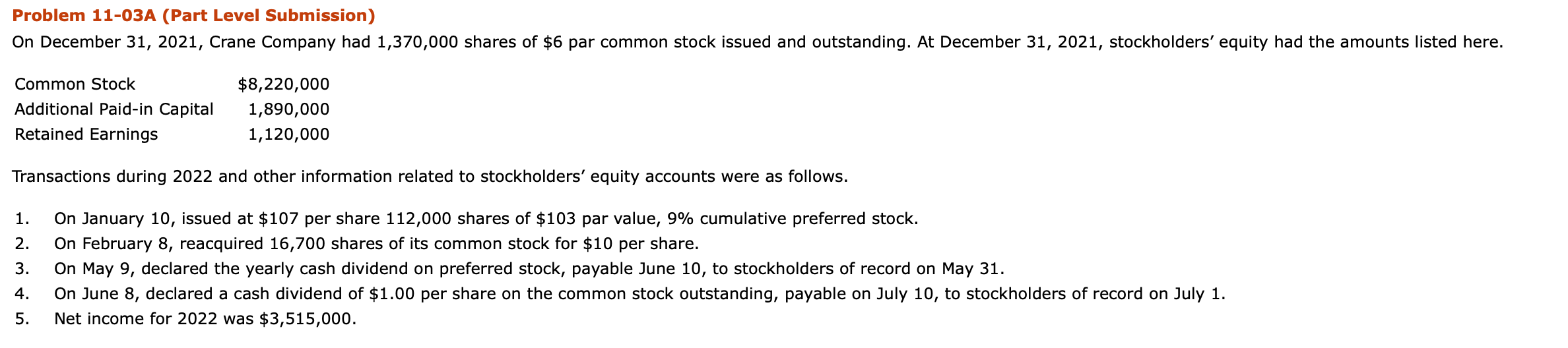 Solved Problem 11-03A (Part Level Submission) On December | Chegg.com