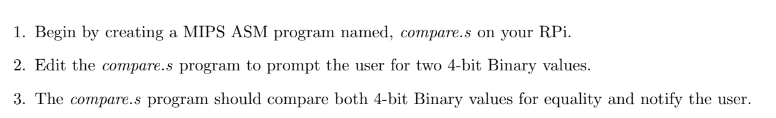 Solved 1. Begin by creating a MIPS ASM program named, | Chegg.com